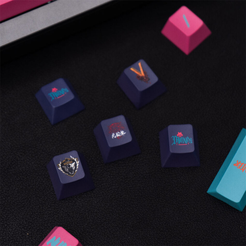 Cyberpunk Yellow/Pink Cherry PBT Keycaps – CuriosityCaps