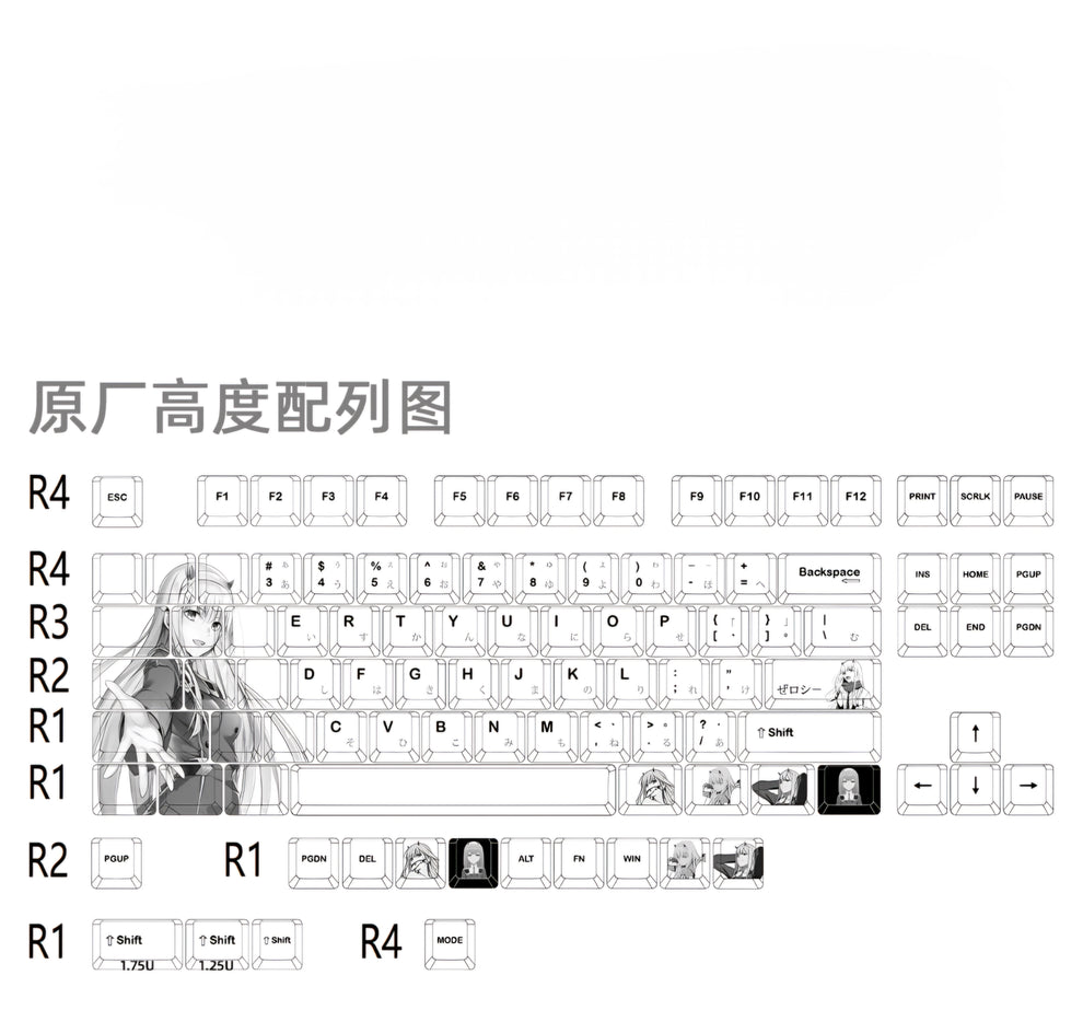 Zero Two Darling Cherry PBT Japanese High Quality Keycaps – CuriosityCaps