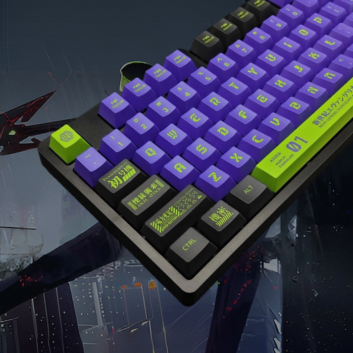 PREMIUM Neon Genesis Evangelion Unit 01 Cherry PBT Keycaps With PBT St ...