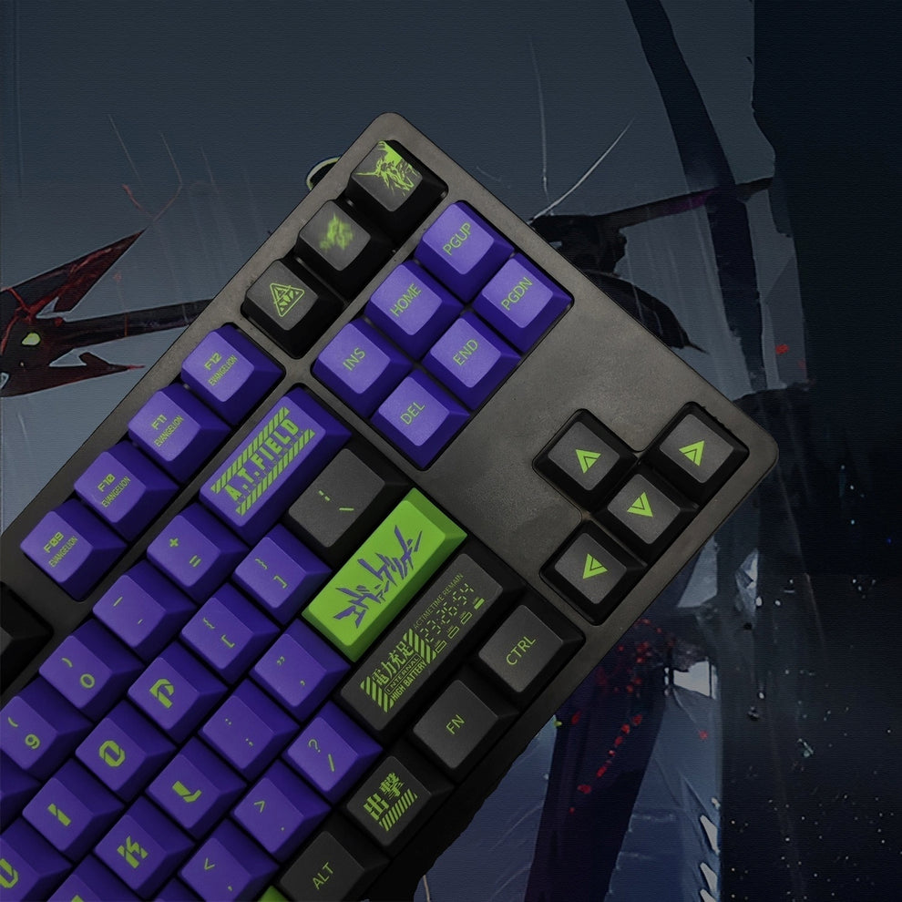 PREMIUM Neon Genesis Evangelion Unit 01 Cherry PBT Keycaps With PBT St ...