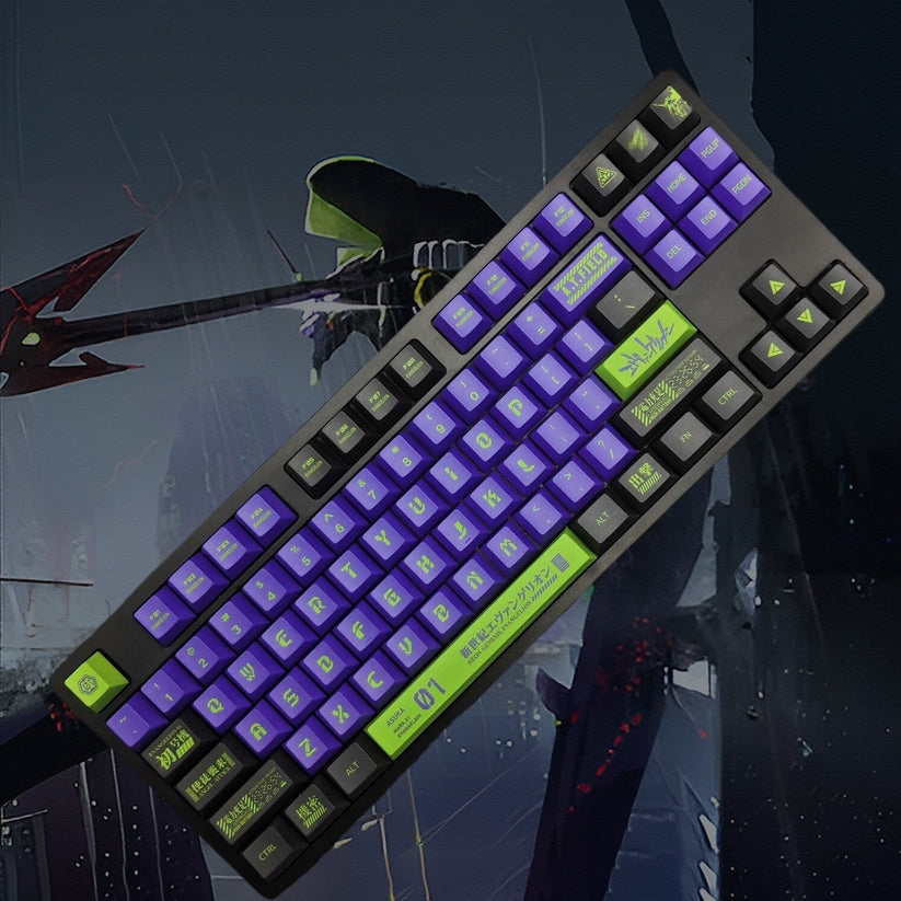 PREMIUM Neon Genesis Evangelion Unit 01 Cherry PBT Keycaps With PBT St ...