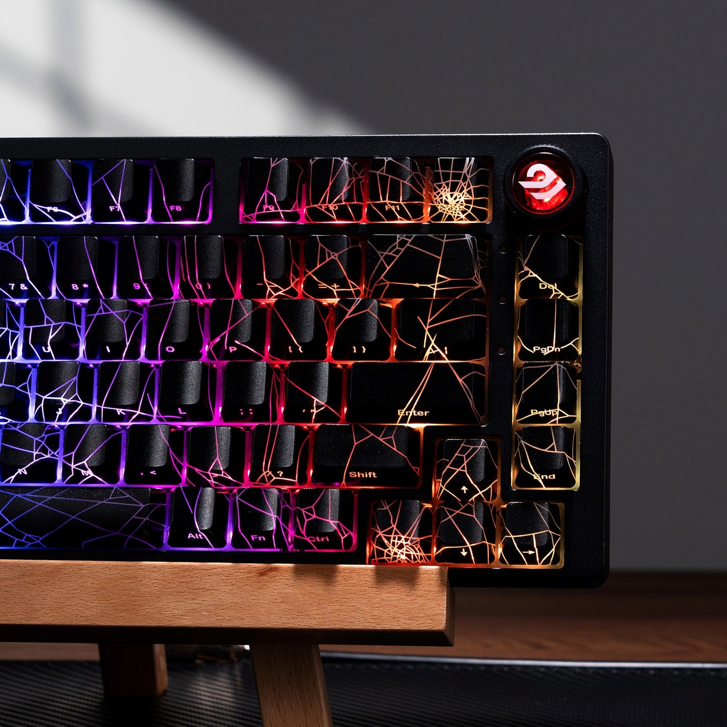 PREMIUM SPIDER WEB Black Version Pattern OEM Profile IMD Tech Keycap S ...