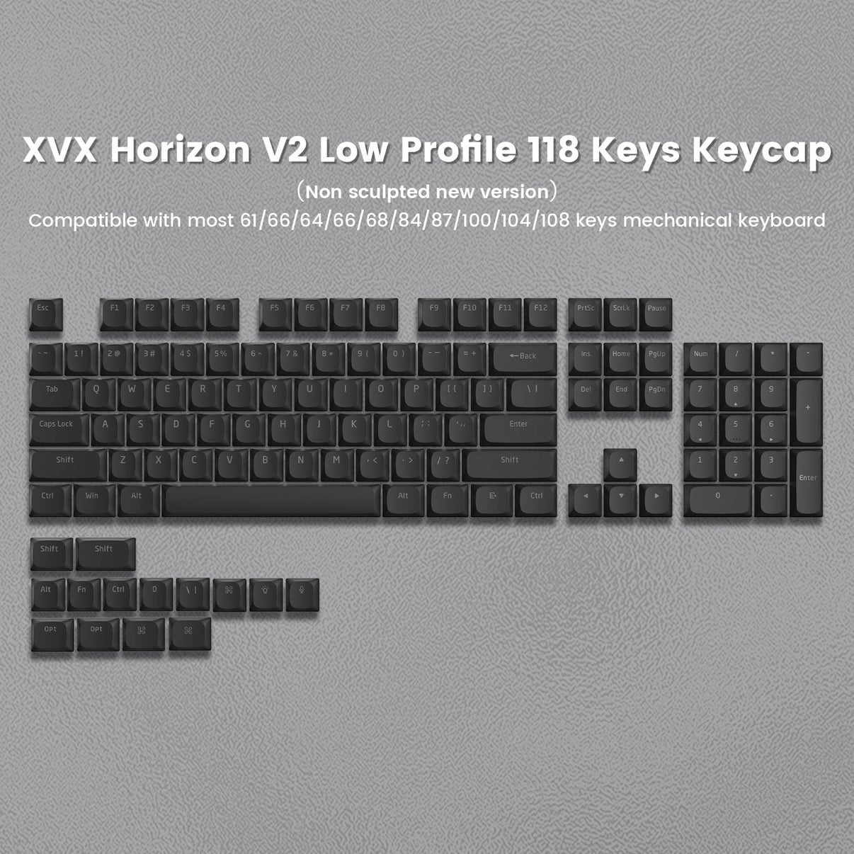 Black Horizon Low Profile Backlit Doubleshot PBT Keycaps – CuriosityCaps