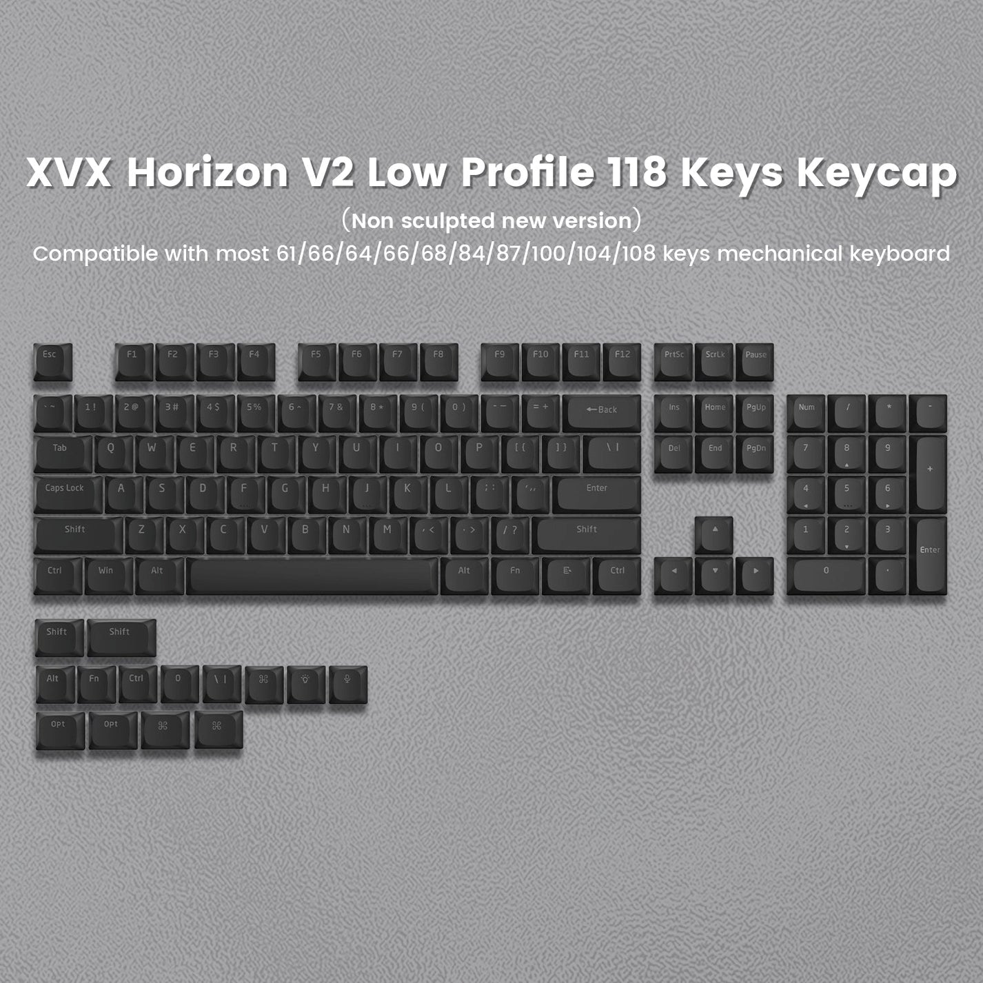 Black Horizon Low Profile Backlit Doubleshot PBT Keycaps – CuriosityCaps