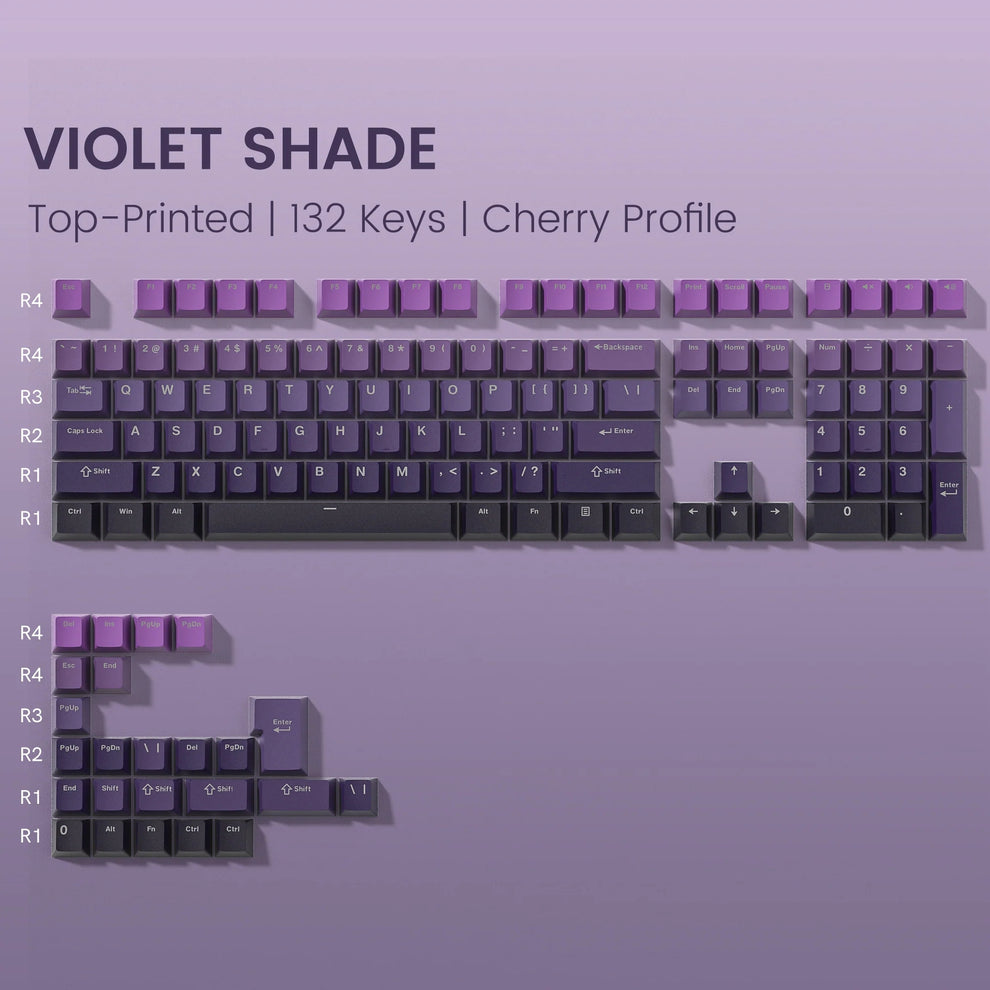 Violet Shade Top Backlit OEM Doubleshot PBT Keycaps – CuriosityCaps