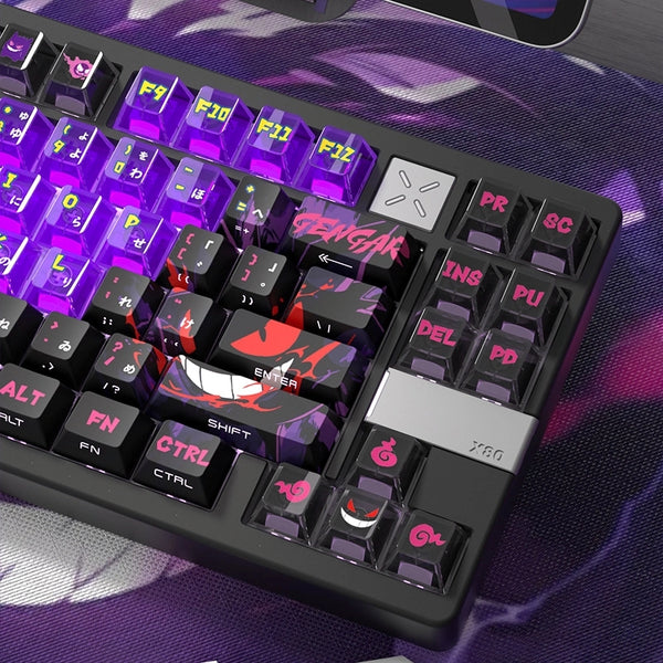 Gengar Dual-tone Shine-through Cherry Profile PBT/PC Keycaps ...
