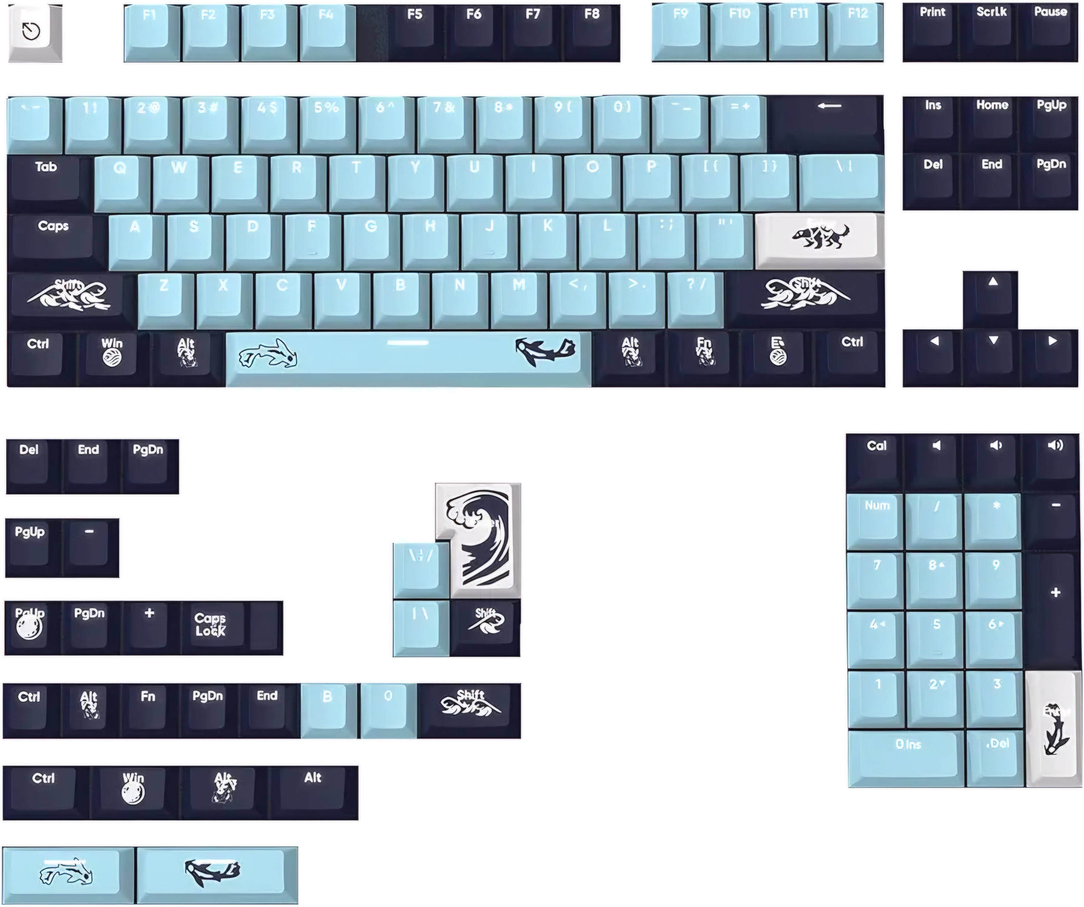 Mizu Top Backlit Cherry Doubleshot PBT Keycaps – CuriosityCaps