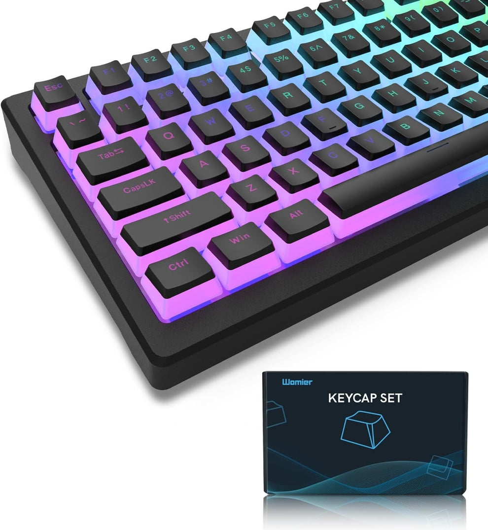 165 Pudding PBT Black Backlit Keycaps – CuriosityCaps