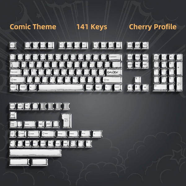 COMICS Style Manga BOW Cherry PBT Keycaps for mechanical keyboard ...