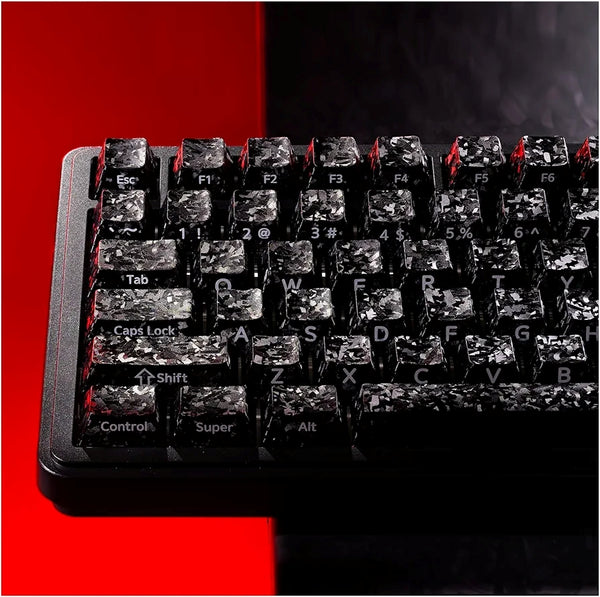 Forged Carbon-Look Cherry Profile Keycaps – CuriosityCaps