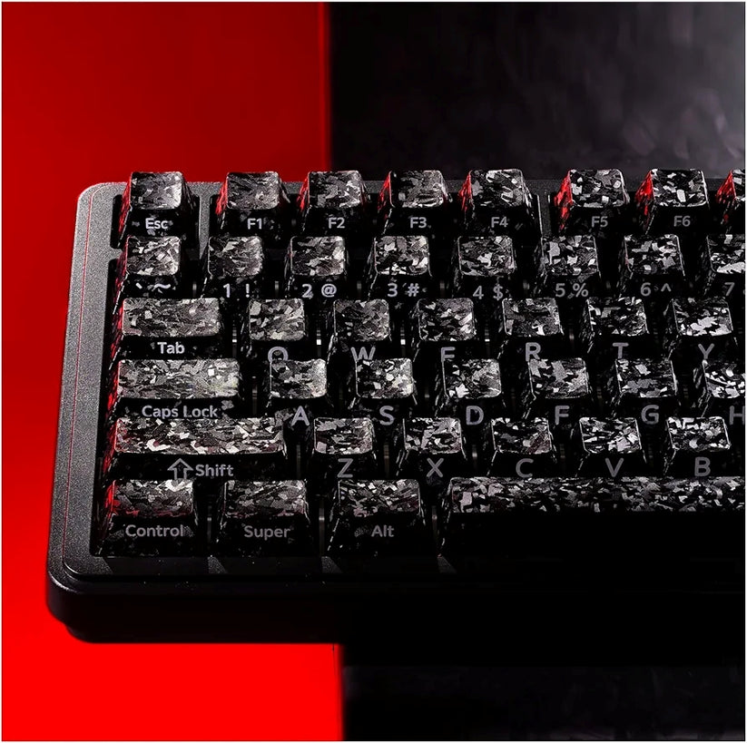 Forged Carbon-Look Cherry Profile Keycaps – CuriosityCaps