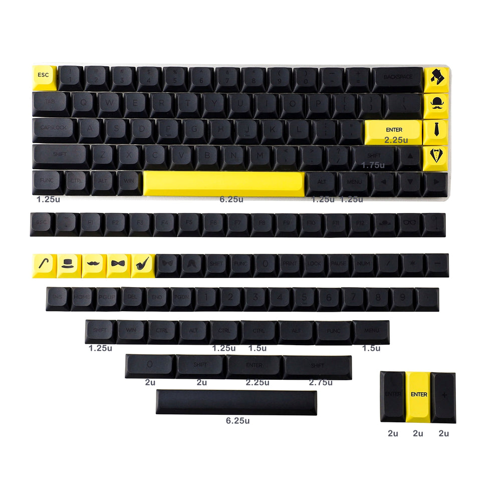 Low Profile Gentleman PBT Keycaps – CuriosityCaps