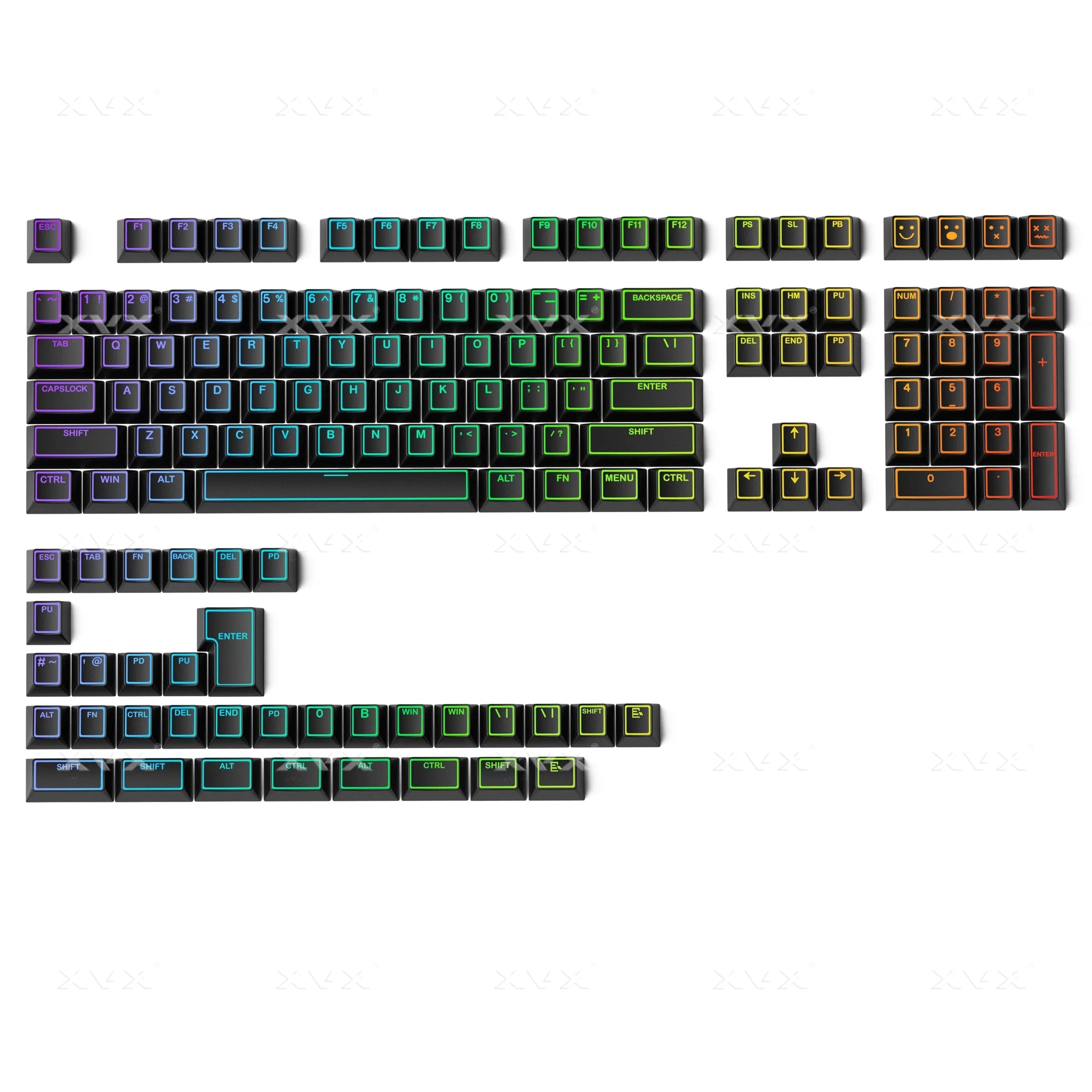 Top Backlit Dark Knight Prism Cherry PBT Keycaps – CuriosityCaps