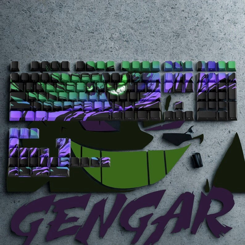 Gengar Shine-Through Double shot Cherry Profile PBT Keycap Set ...
