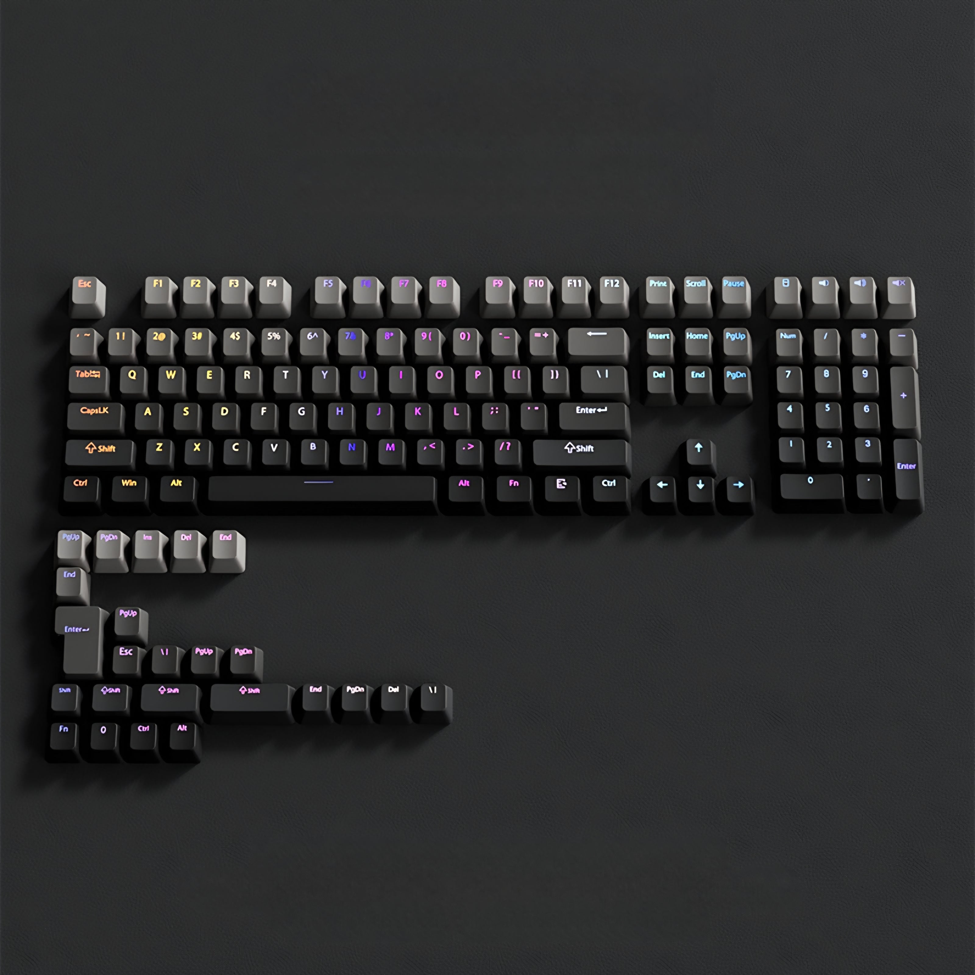 Cyber Noir Top Backlit OEM Keycaps – CuriosityCaps