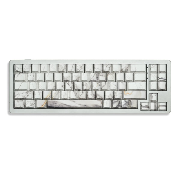 White Marble Side Backlit Cherry Pbt Keycaps – CuriosityCaps