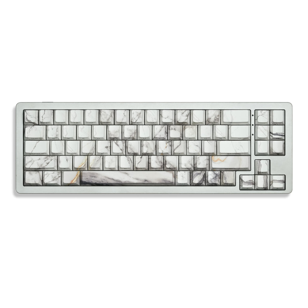 White Marble Side Backlit Cherry Pbt Keycaps – CuriosityCaps