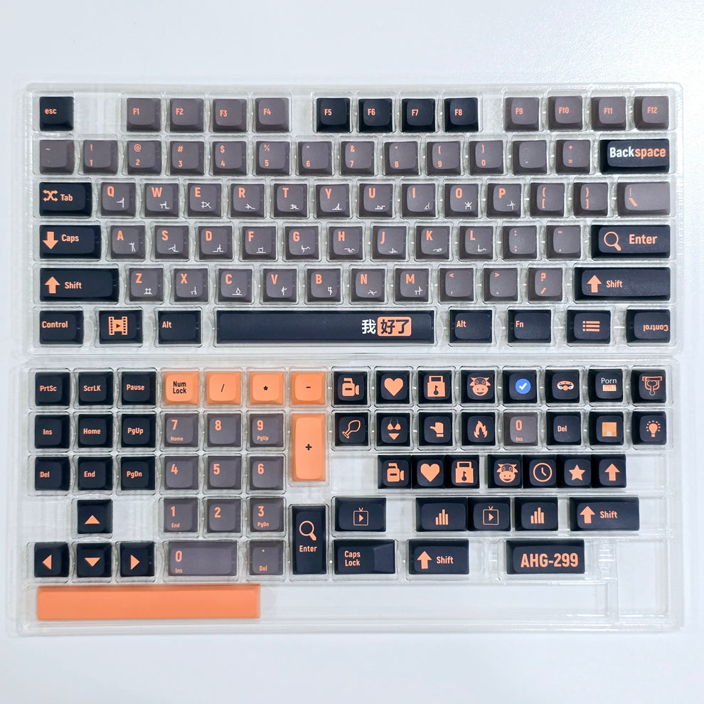 Black Orange XDA PBT Keycaps – CuriosityCaps