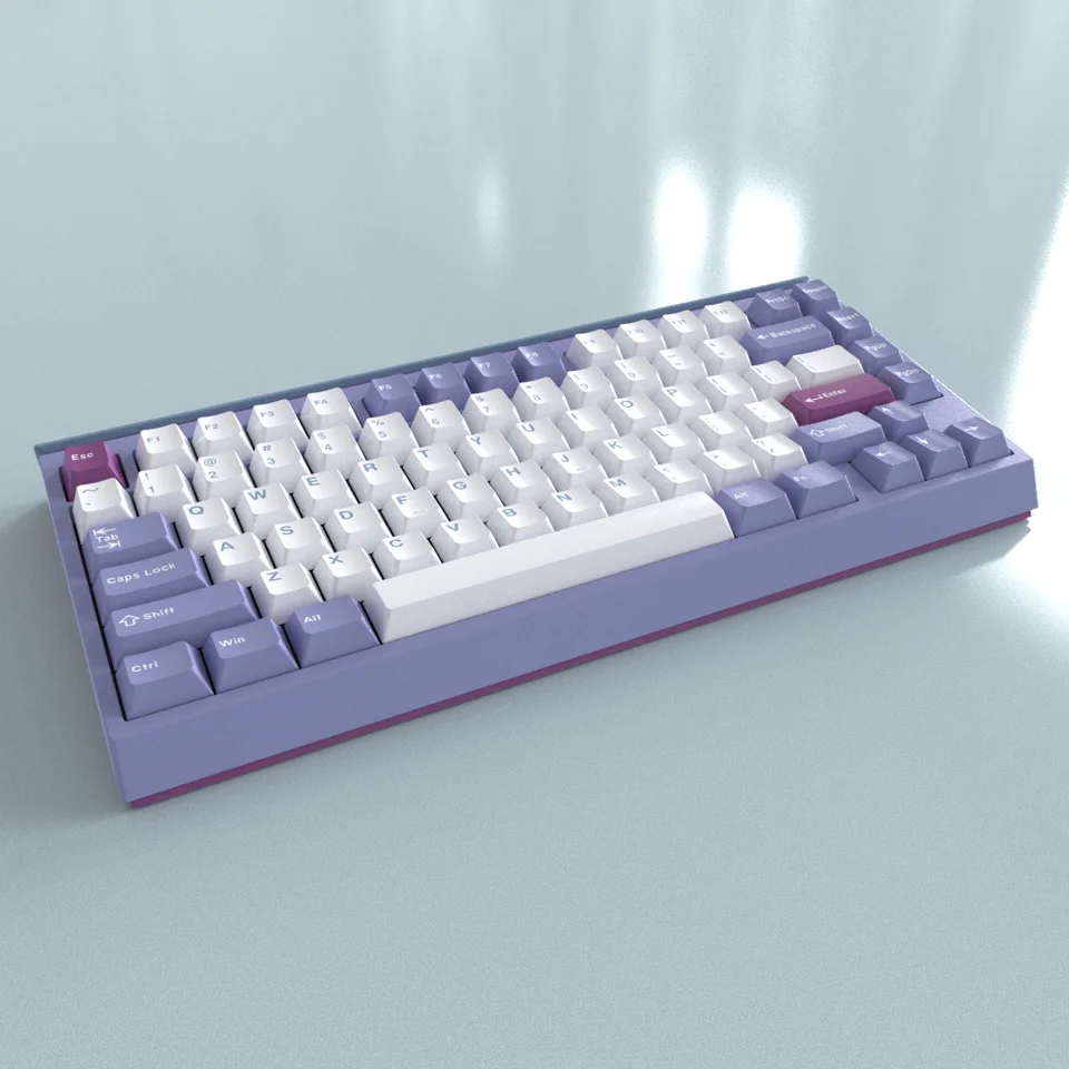 Lavender White Quality Doubleshot Cherry PBT Keycaps – CuriosityCaps