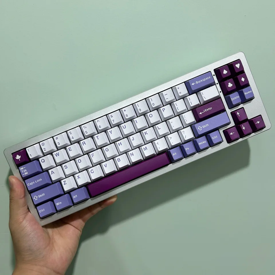 Lavender White Quality Doubleshot Cherry PBT Keycaps – CuriosityCaps