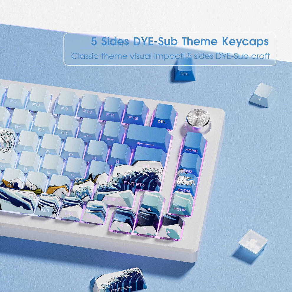 Blue Wave of Kanagawa Side Backlit Cherry Doubleshot Keycaps ...