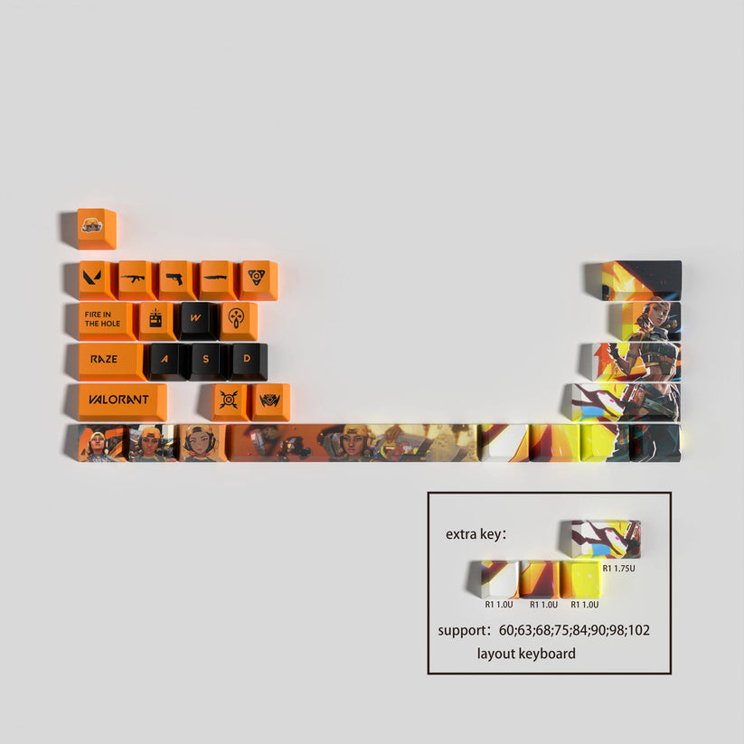RAZE Valorant Special Edition High Quality Keycaps 33 Keys – CuriosityCaps