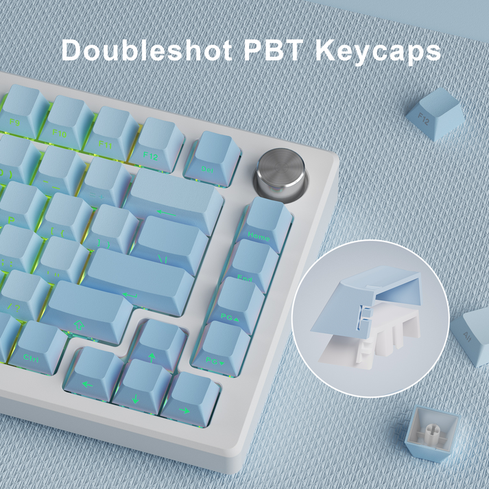 Baby Blue Diagonal Gradient Side Backlit Cherry Doubleshot Keycaps ...