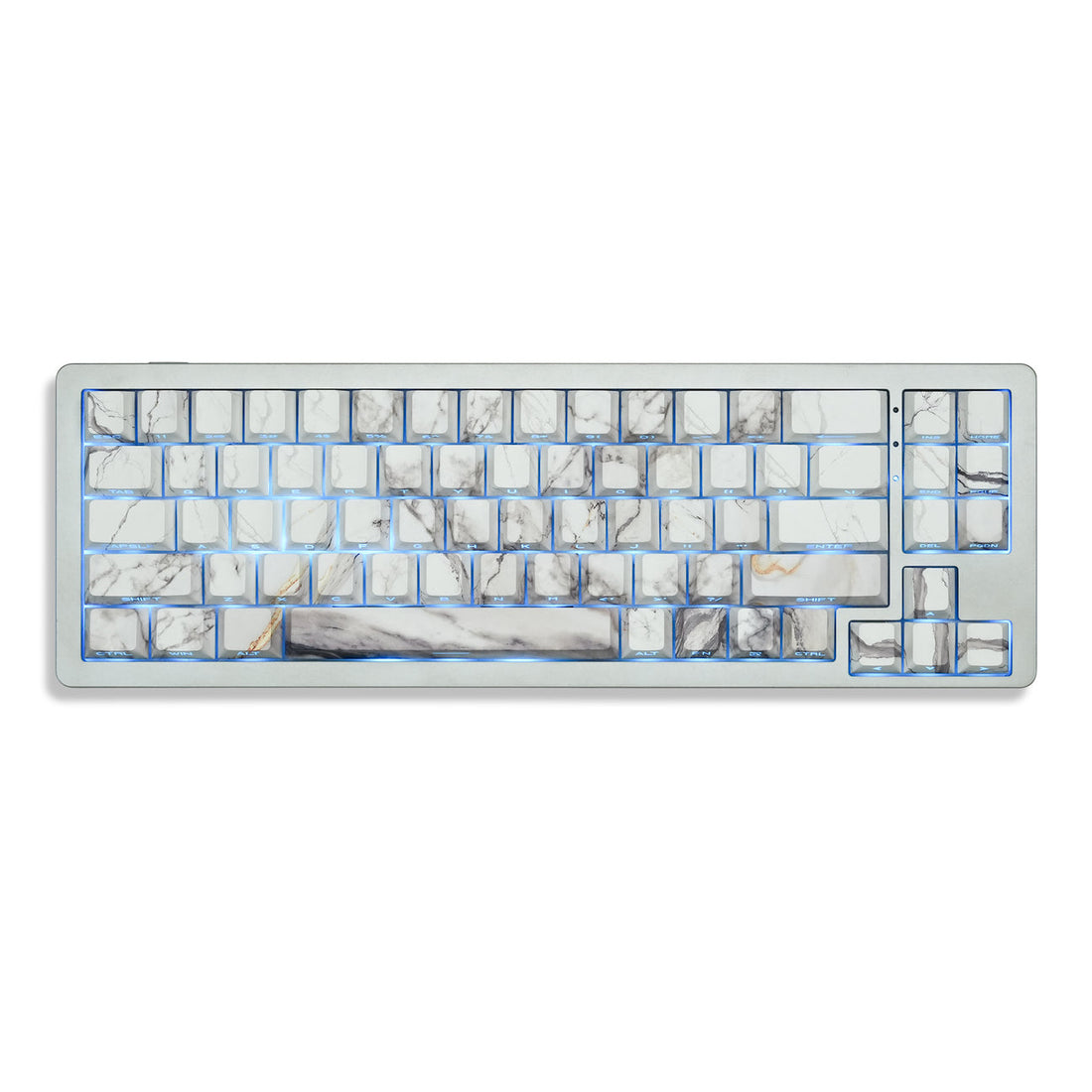 White Marble Side Backlit Cherry Pbt Keycaps – CuriosityCaps